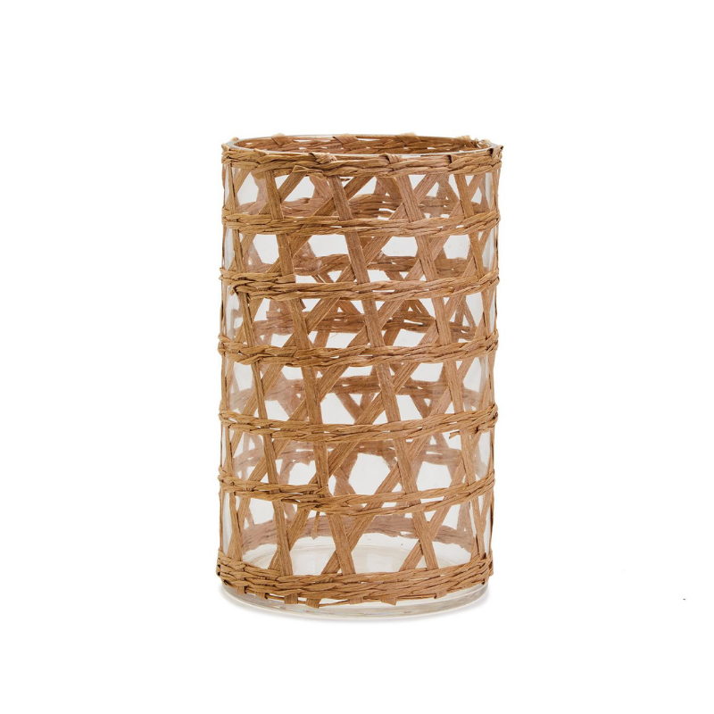 Raffia Wrapped Lattice Hurricane – Hummingbird Home & Co.